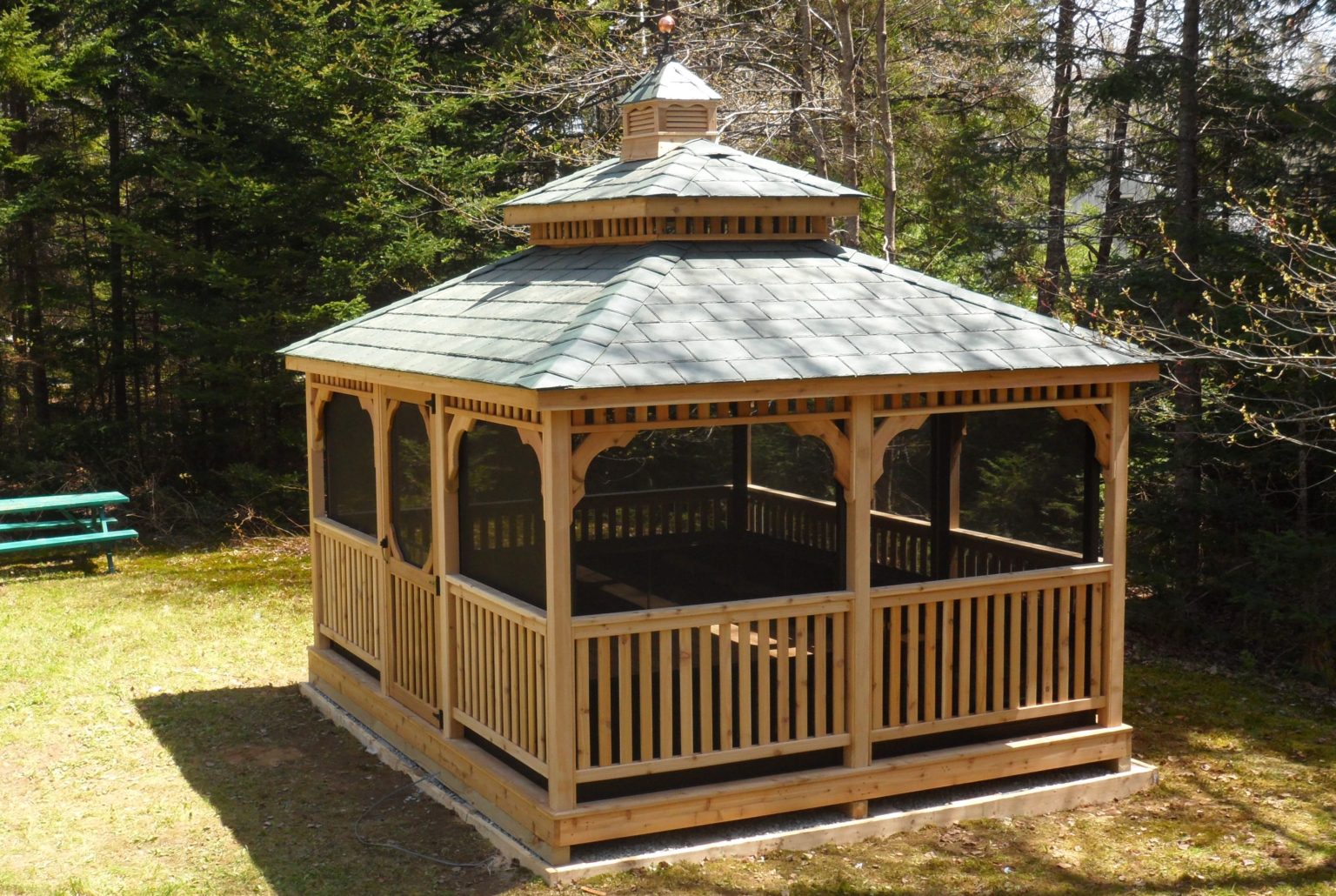 14' x 14' Rectangle Cedar Gazebo - Gazebo Joe's