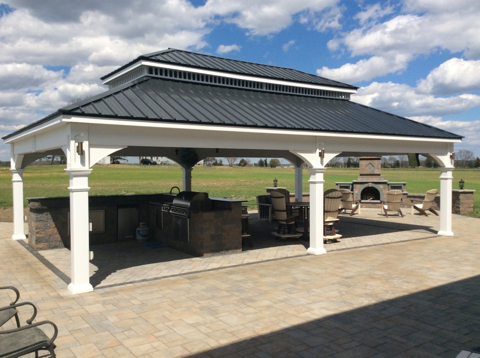 Vinyl Double Roof Pavilion Size - Gazebo Joe's