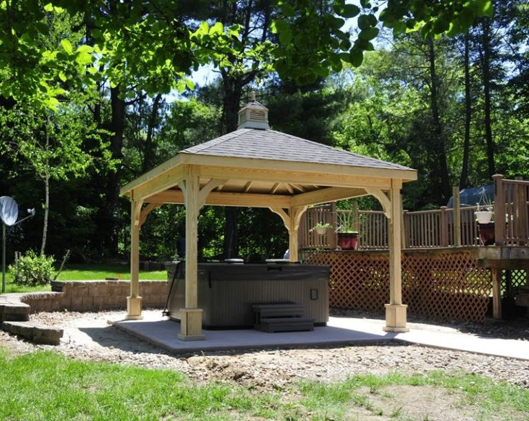 Pine Hip Roof Pavilion Size - Gazebo Joe's