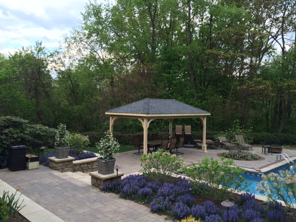 20' x 20' Pine Hip Roof Pavilion - Gazebo Joe's