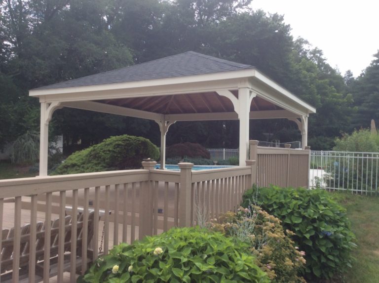20' x 20' Pine Hip Roof Pavilion - Gazebo Joe's