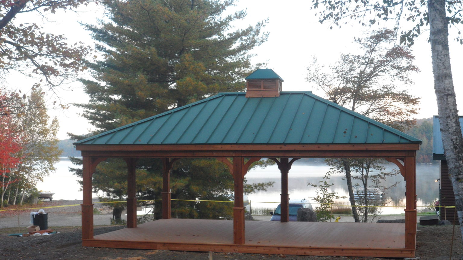 14' x 28' Cedar Hip Roof Pavilion - Gazebo Joe's