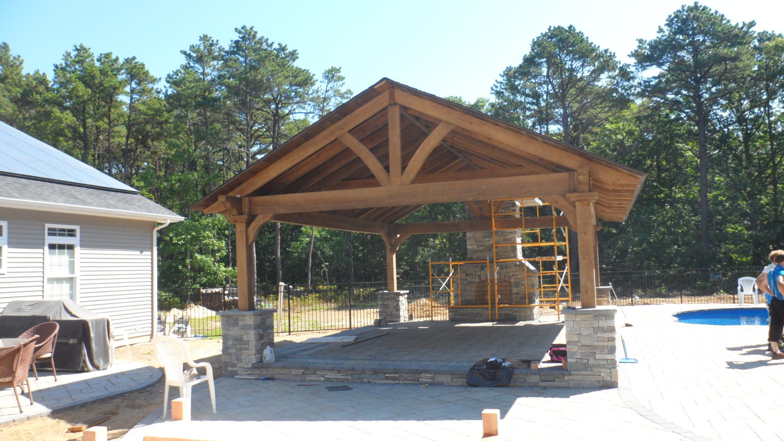 16' x 20' Rough-Sawn Cedar Crown Pavilion - Gazebo Joe's