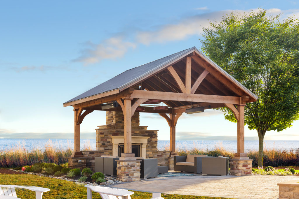 10' x 20' Rough-Sawn Cedar Crown Pavilion - Gazebo Joe's