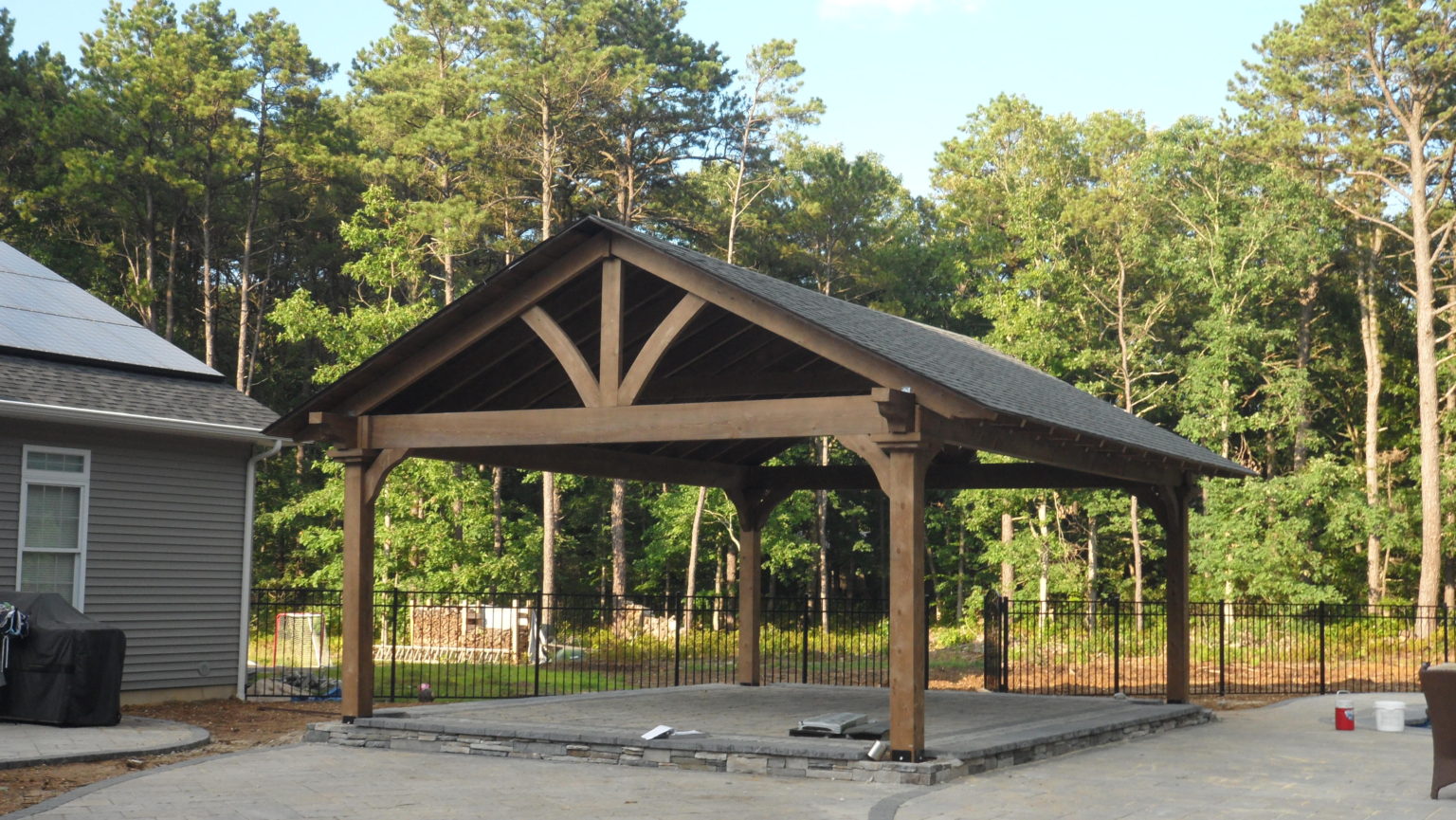 20' x 20' Rough-Sawn Cedar Crown Pavilion - Gazebo Joe's