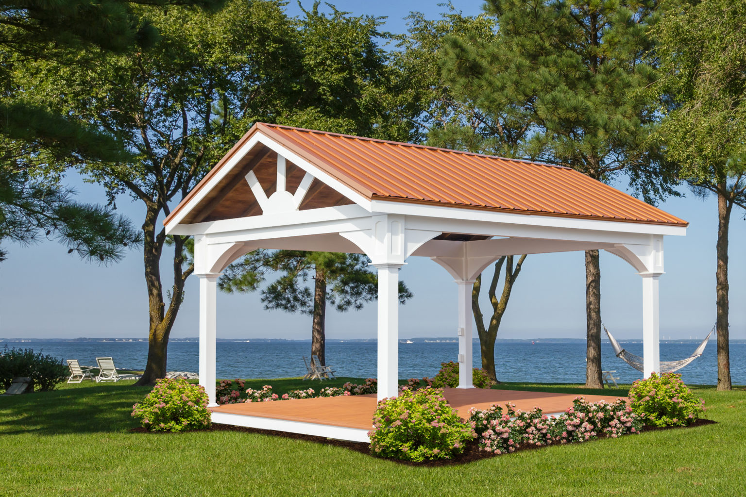10' x 16' Vinyl Open Gable Pavilion - Gazebo Joe's