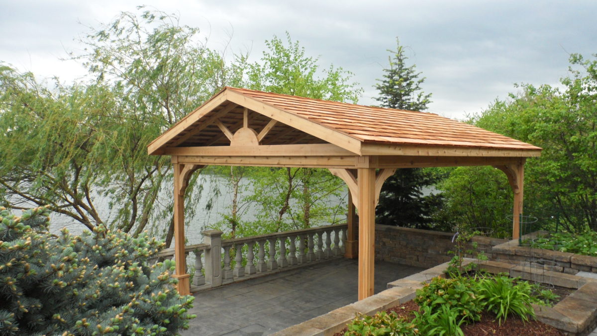 Cedar Open Gable Pavilion Size - Gazebo Joe's