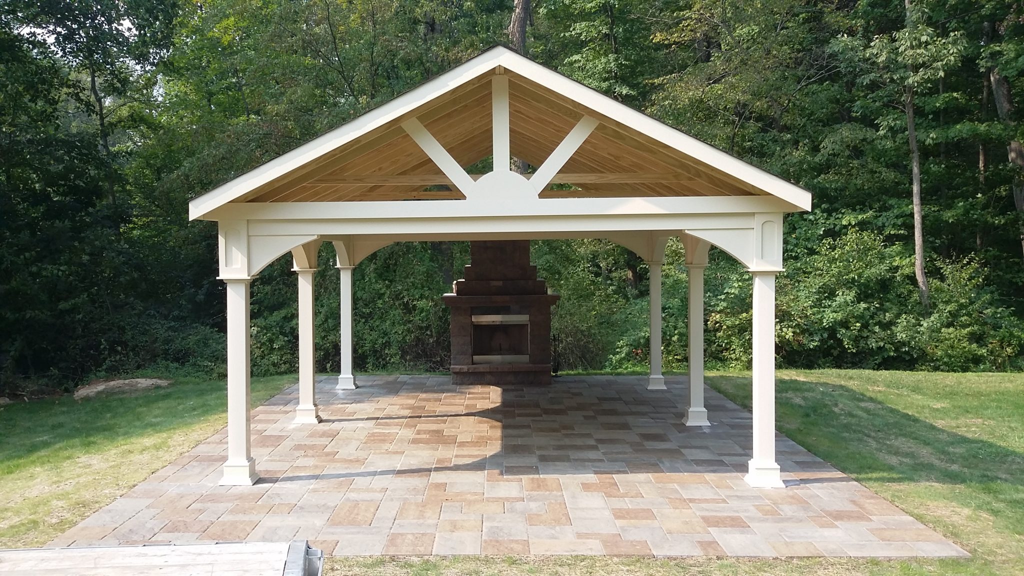 Vinyl Open Gable Pavilion Size - Gazebo Joe's