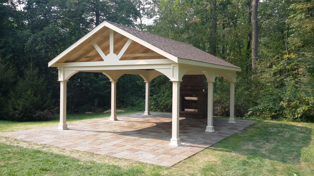 16' x 20' Vinyl Open Gable Pavilion - Gazebo Joe's